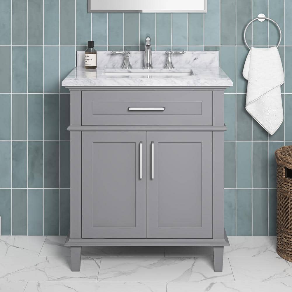 30 inch gray bathroom vanity with top store