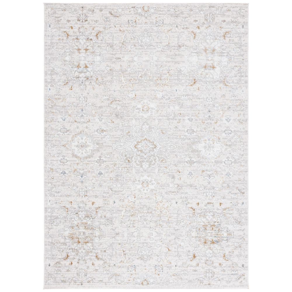 SAFAVIEH Martha Stewart Denali 7 ft. x 9 ft. Ivory/Beige Gray Floral ...
