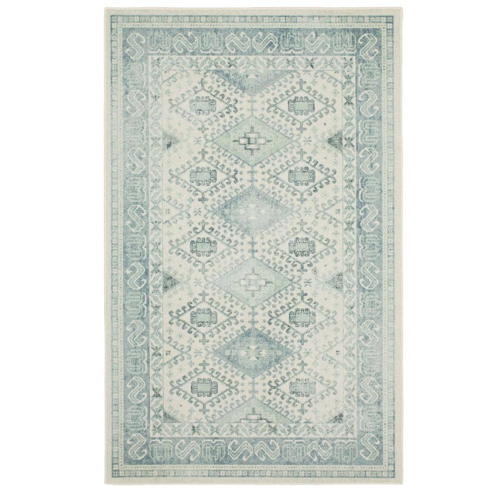 Mohawk Home Diamond Tribal Blue 2 ft. x 3 ft. Machine Washable Area Rug ...