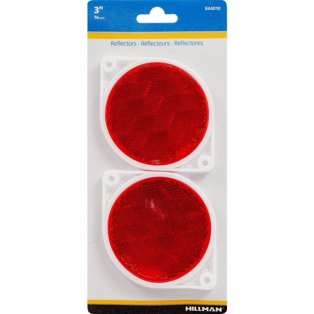 The Hillman Group 3 in. Round Reflectors (2-Pack) 844010 - The Home Depot