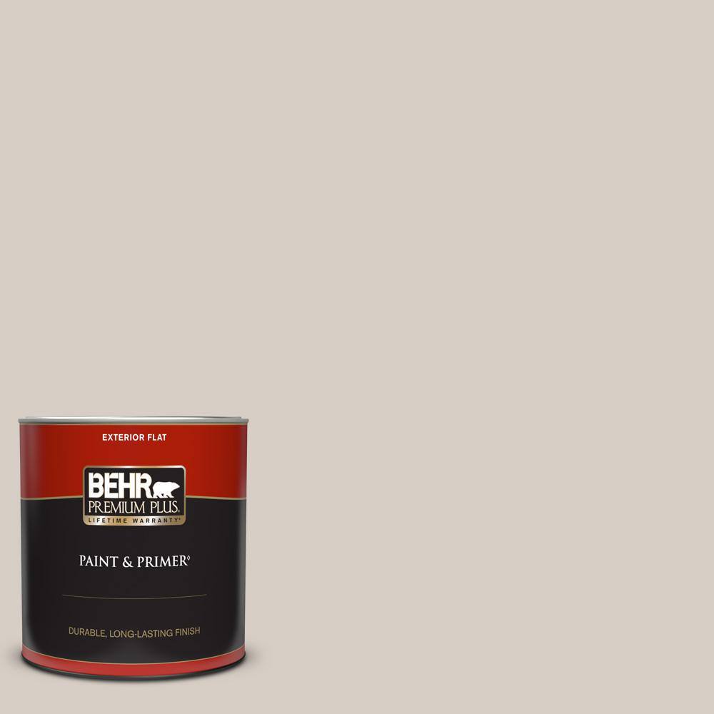 BEHR PREMIUM PLUS 1 qt. #MQ3-06 Granite Dust Flat Exterior Paint ...