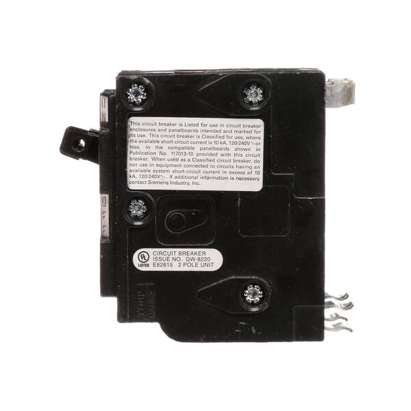 2-pole 50 Siemens QP 30-Amp 2-Pole Quad Circuit Breaker In The Circuit ...