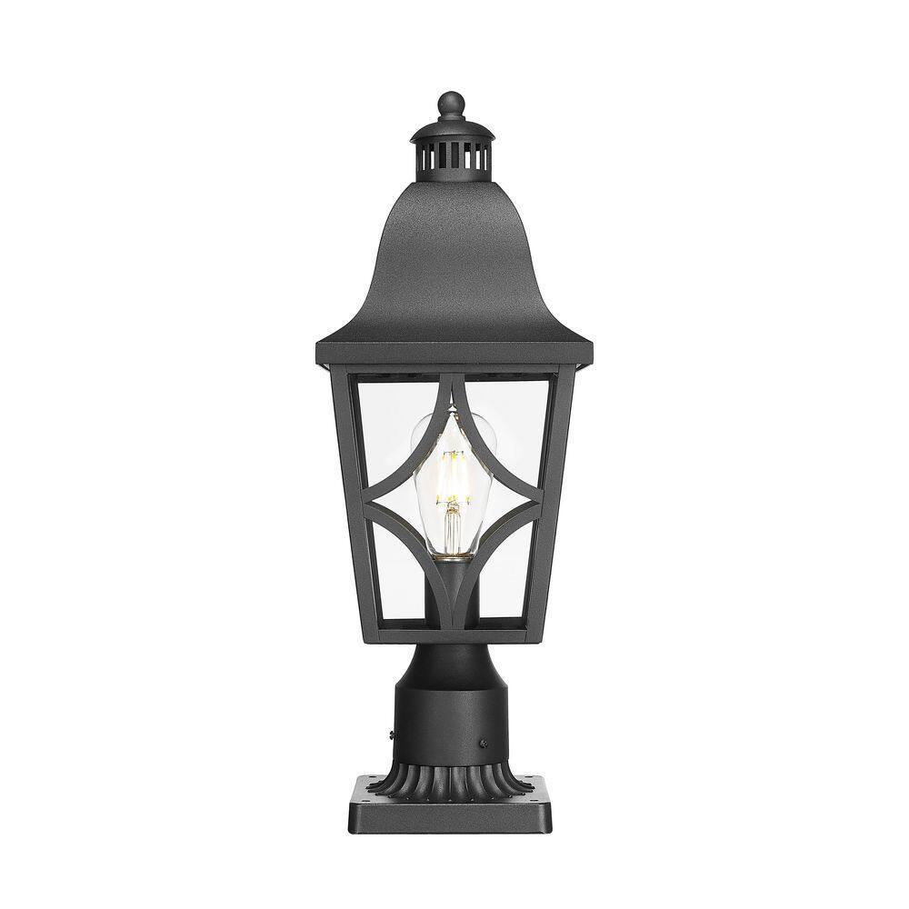 20 in. Black Outdoor Post Lights Table Lamp with Waterproof Aluminum ...