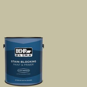 BEHR MARQUEE 1 gal. #S350-3 Washed Olive One-Coat Hide Eggshell Enamel ...