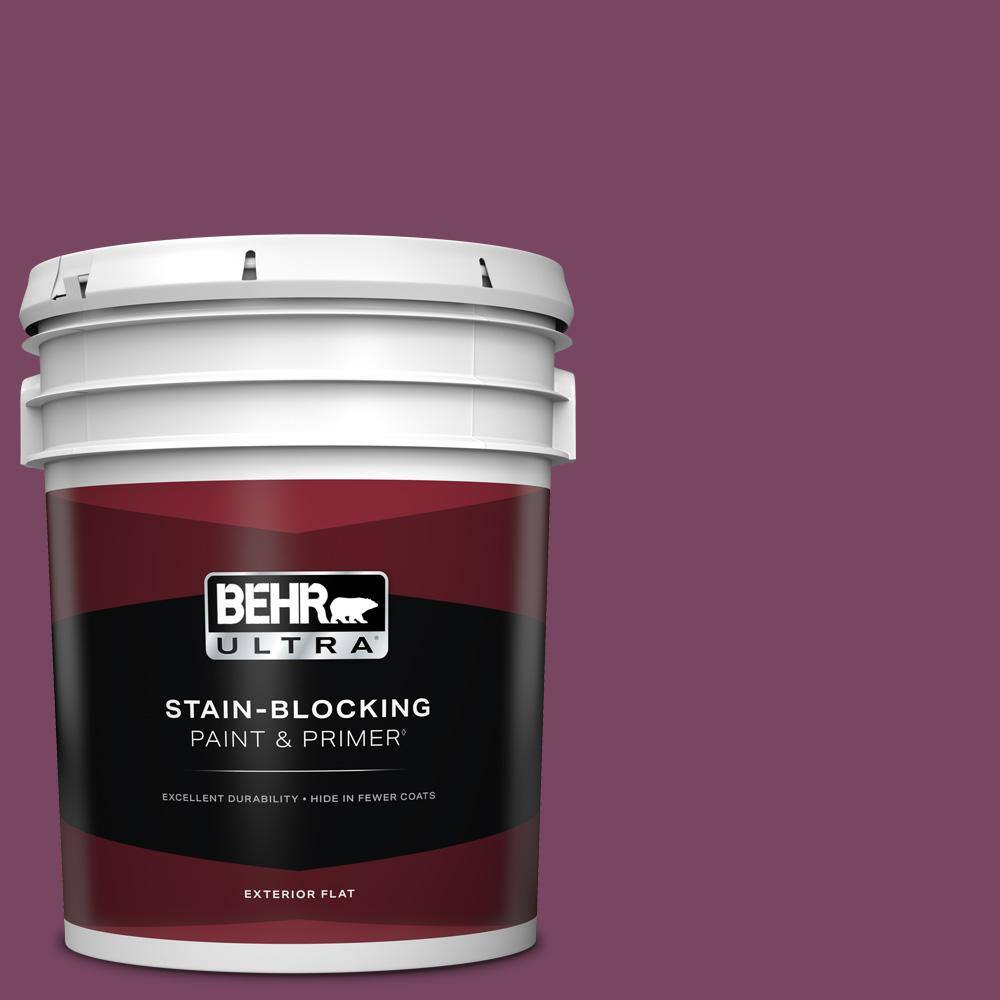 BEHR ULTRA 5 gal. #690B-7 Plum Jam Flat Exterior Paint & Primer 485305 ...