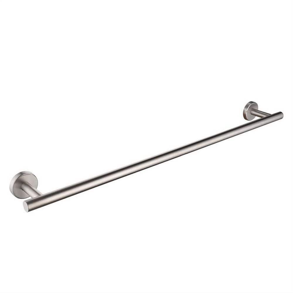Dracelo 27 in. Wall Mount Stainless Steel Towel Bar in Brushed ...
