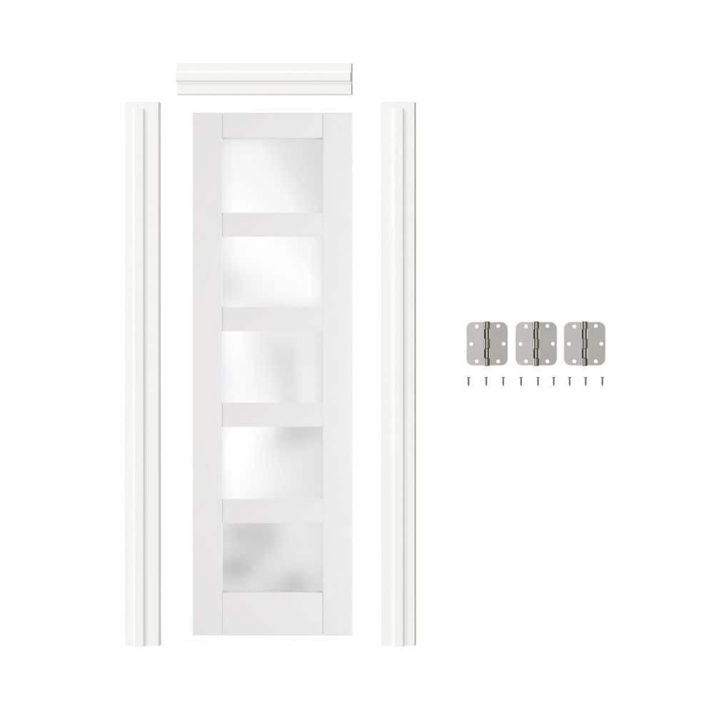Have a question about TENONER 30 in. x 80 in. 5-Panel Frosted Glass Pre ...