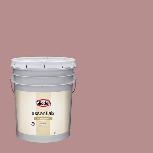 Glidden Essentials 5 gal. PPG1053-5 Brandy Snaps Satin Exterior Paint ...
