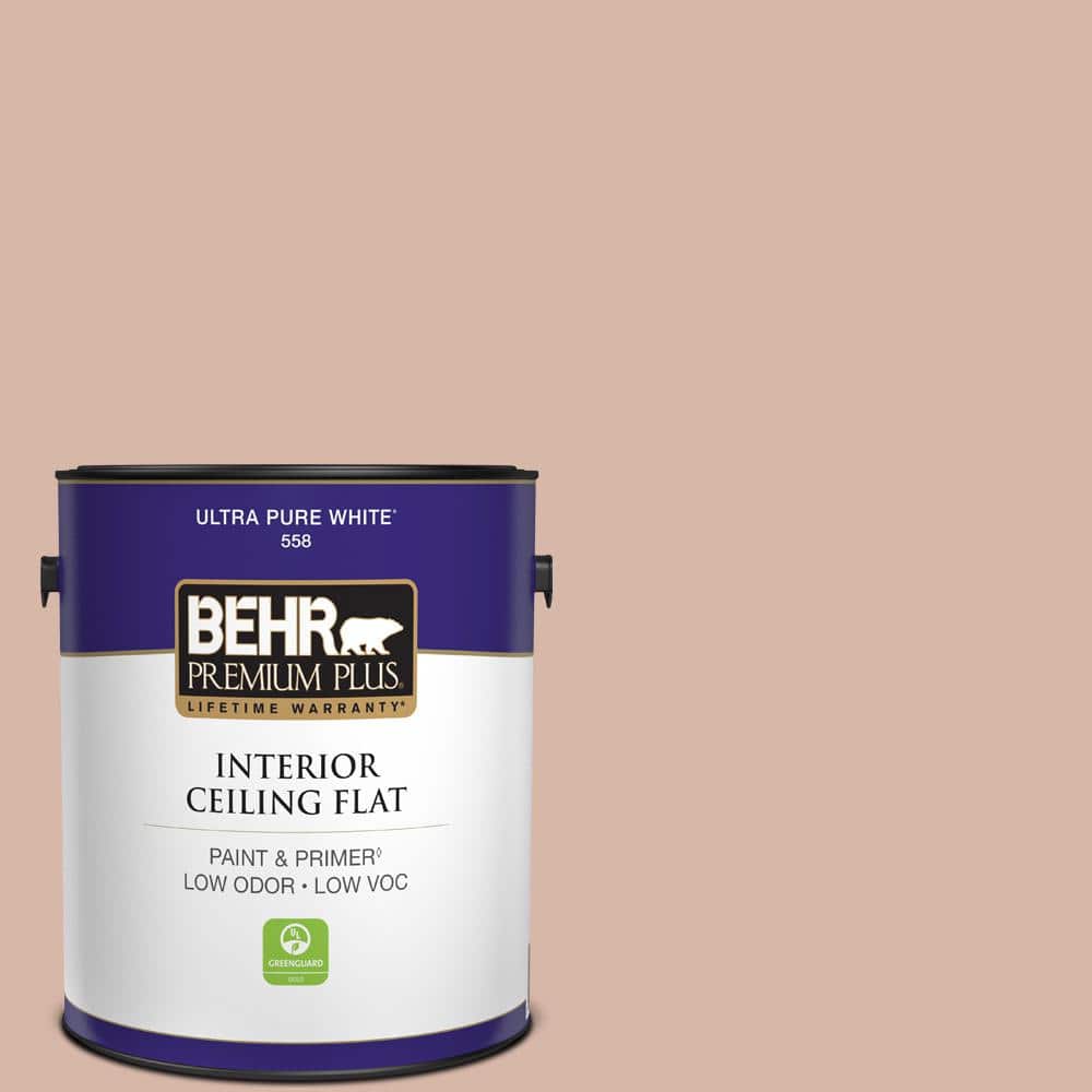 BEHR PREMIUM PLUS 1 gal. #S190-3 Sedona Pink Ceiling Flat Interior ...