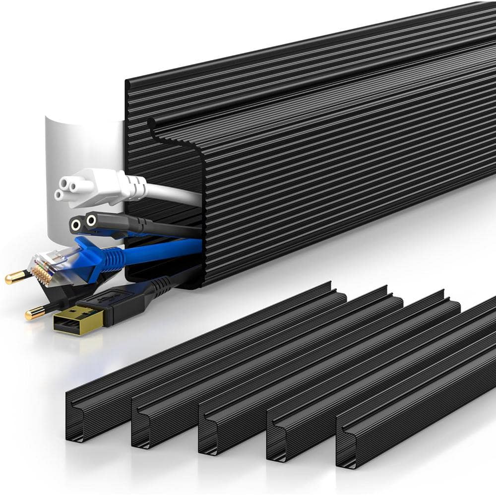 Yichuhaoxi Under Desk Cable Management 1.33 ft. Cable Management Under Desk, Easy Install Self ...