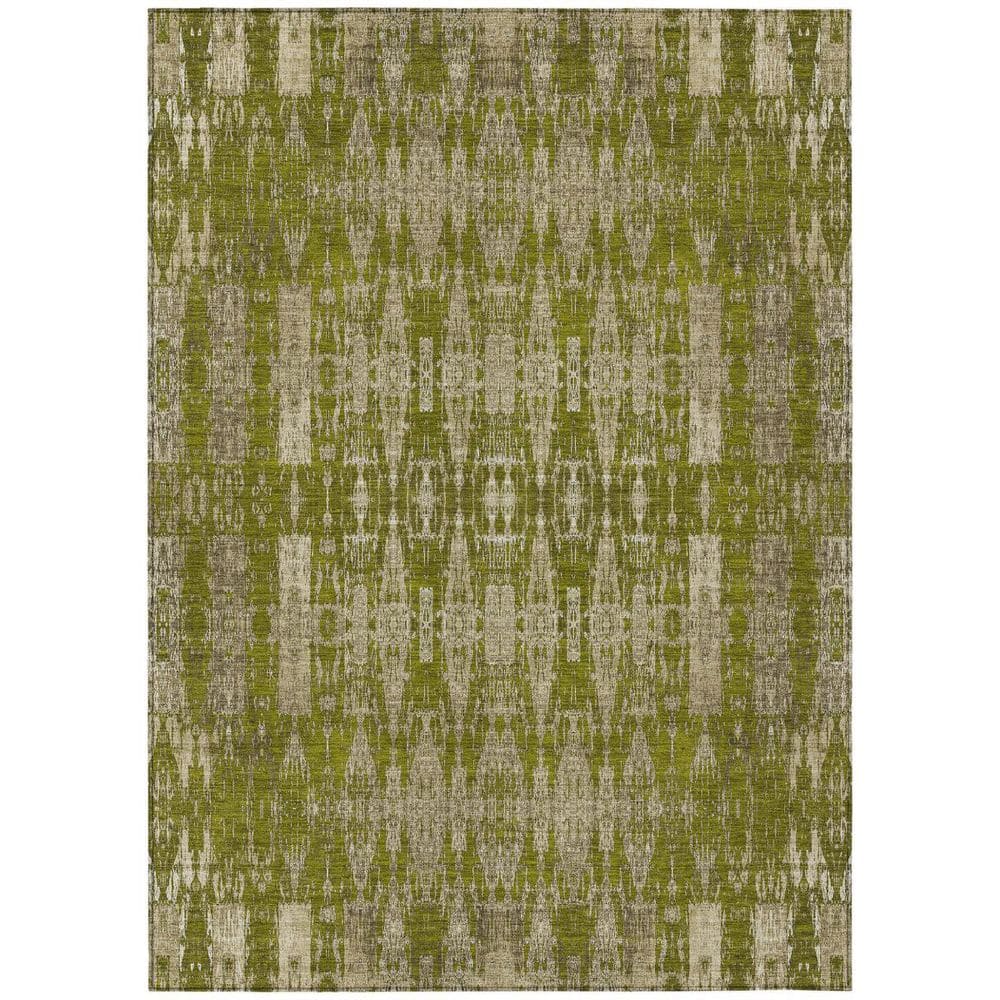 HomeRoots Olive Green, Taupe, Beige 8 ft. x 10 ft. Woven Moroccan ...