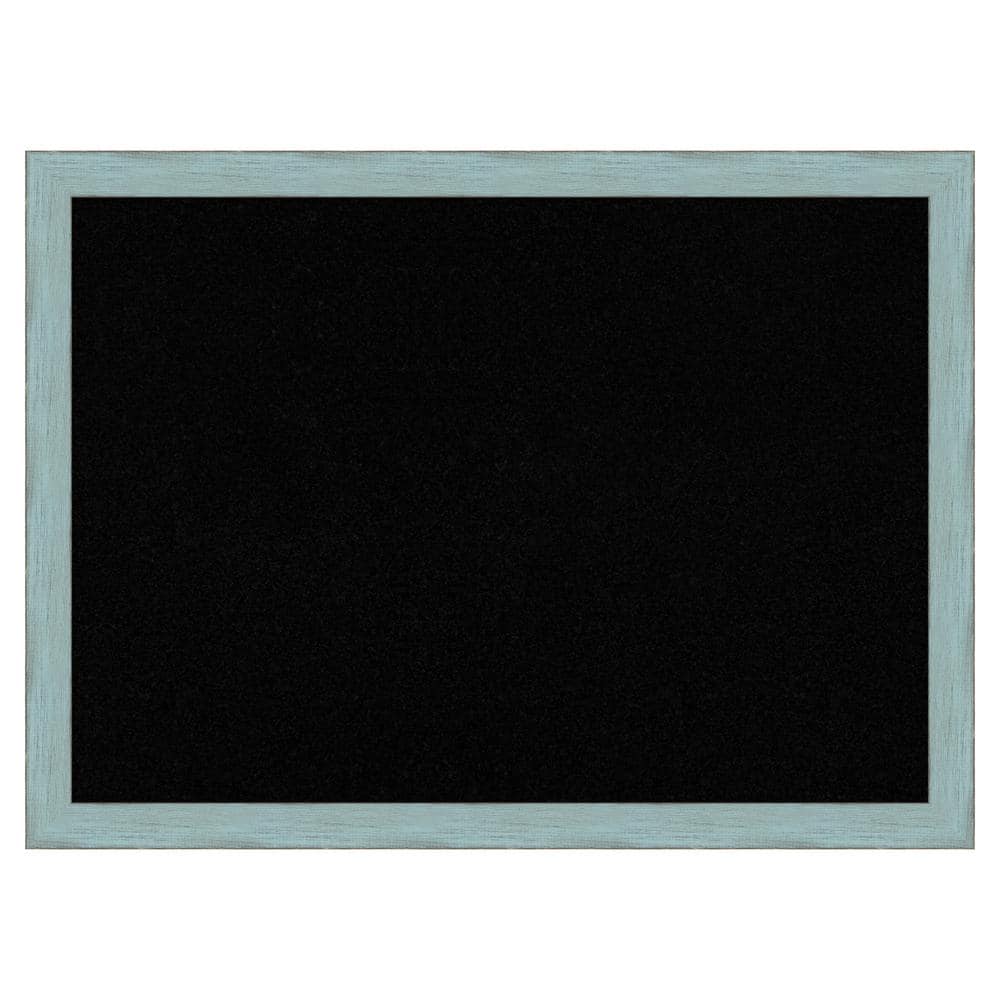 Amanti Art Sky Blue Rustic Wood Framed Black Corkboard 30 in. x 22 in ...