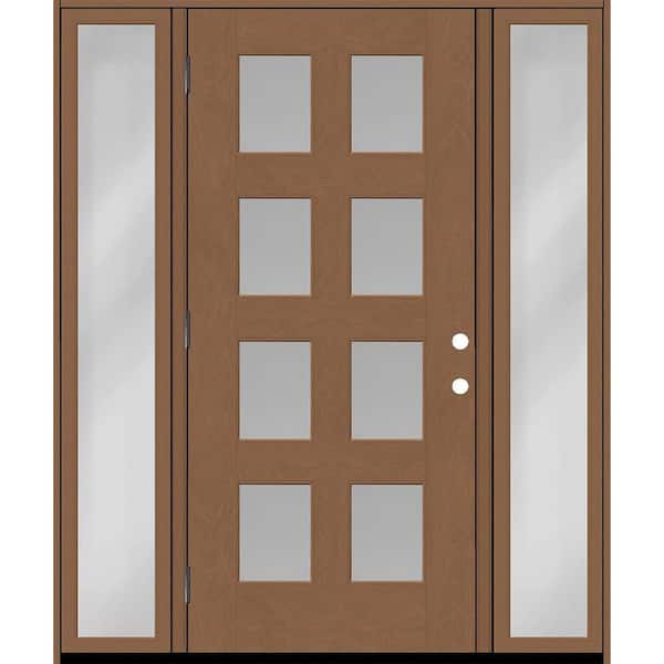 Steves & Sons Regency 55 in. x 80 in. 8L Modern Clear Glass LHOS AutumnWheat Stain Fiberglass ...