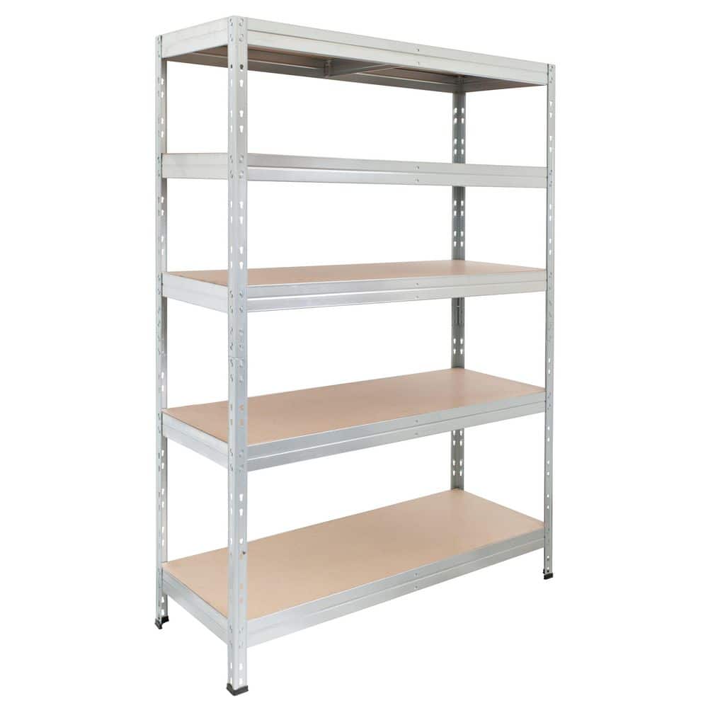 AR SHELVING Basics Series 5-Tier Galvanized Steel Storage Shelving Unit ...