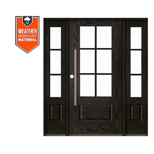 Krosswood Doors Faux Pivot 64 in. x 79 in. 6-Lite Left-Hand/Inswing ...