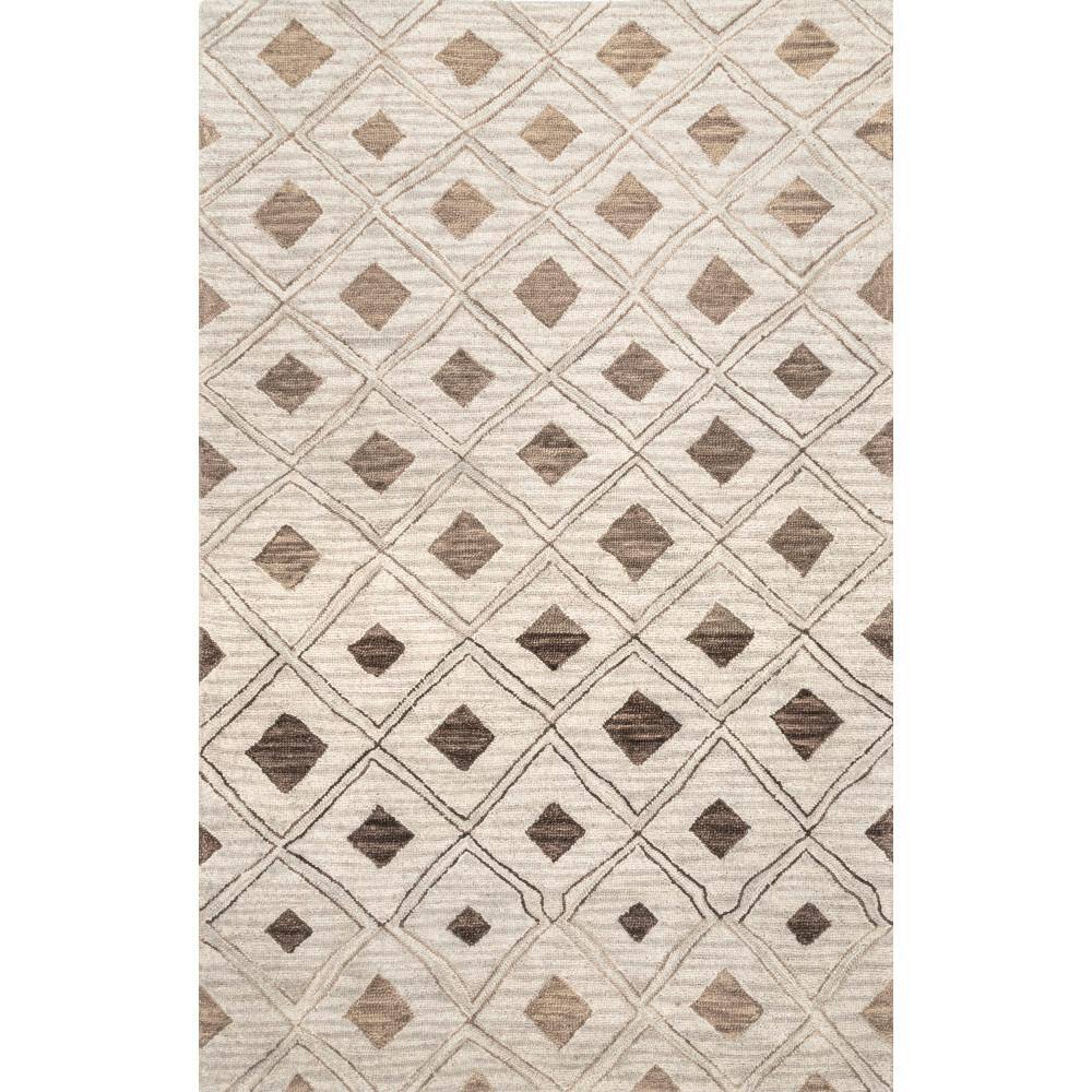RUGS USA Coco Trellis Wool Beige 10 ft. x 14 ft. Indoor/Outdoor Patio ...