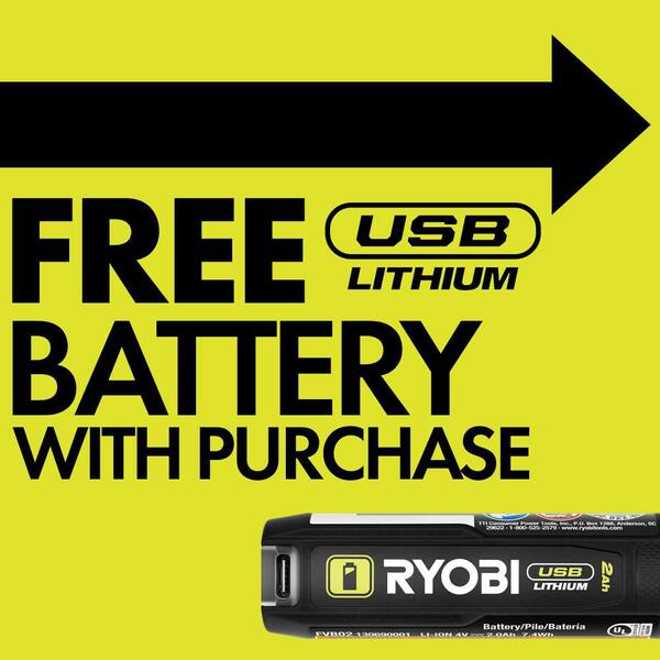 RYOBI USB Lithium Clamp Fan Kit with 2.0 Ah USB Lithium Battery ...