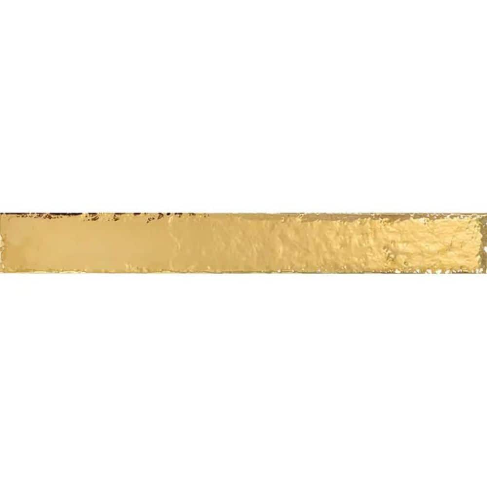 Apollo Tile Valenza 2 in. x 16 in. Glossy Brushed Gold Ceramic Zellige ...