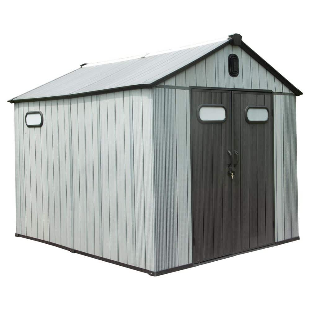 Reviews for Sudzendf 8 ft. W x 10 ft. D Gray Resin Storage Shed ...