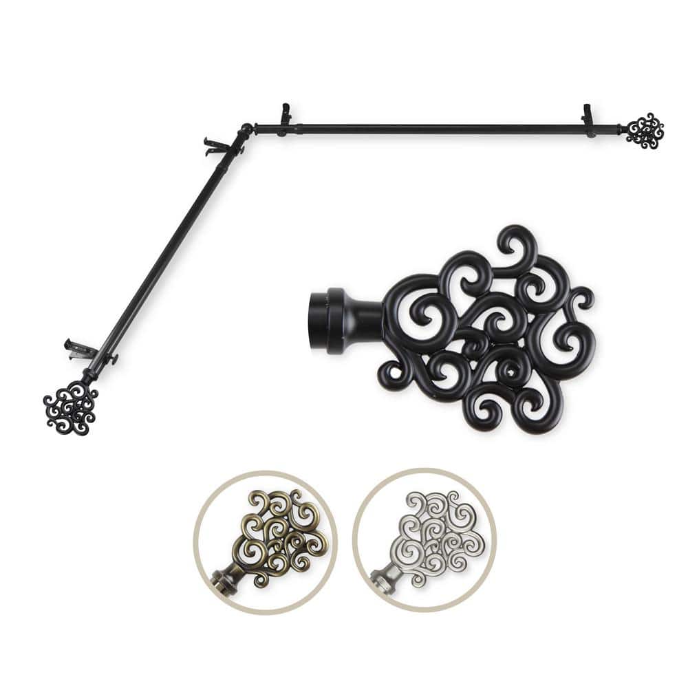 Rod Desyne 13/16" Dia Adjustable 66" to 120" Single Corner Window ...