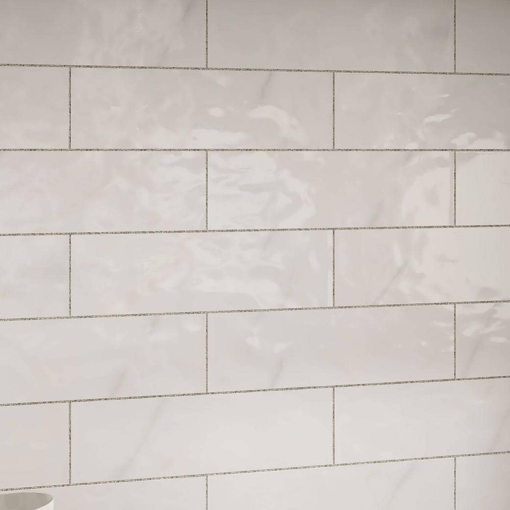 CRUZ BAY STUDIO Classico 3in. x6in. Blanco Gloss Subway Tile Sample ...