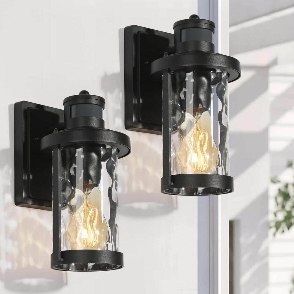 Uolfin Modern Industrial Outdoor Wall Sconce 1-Light Motion Sensor ...