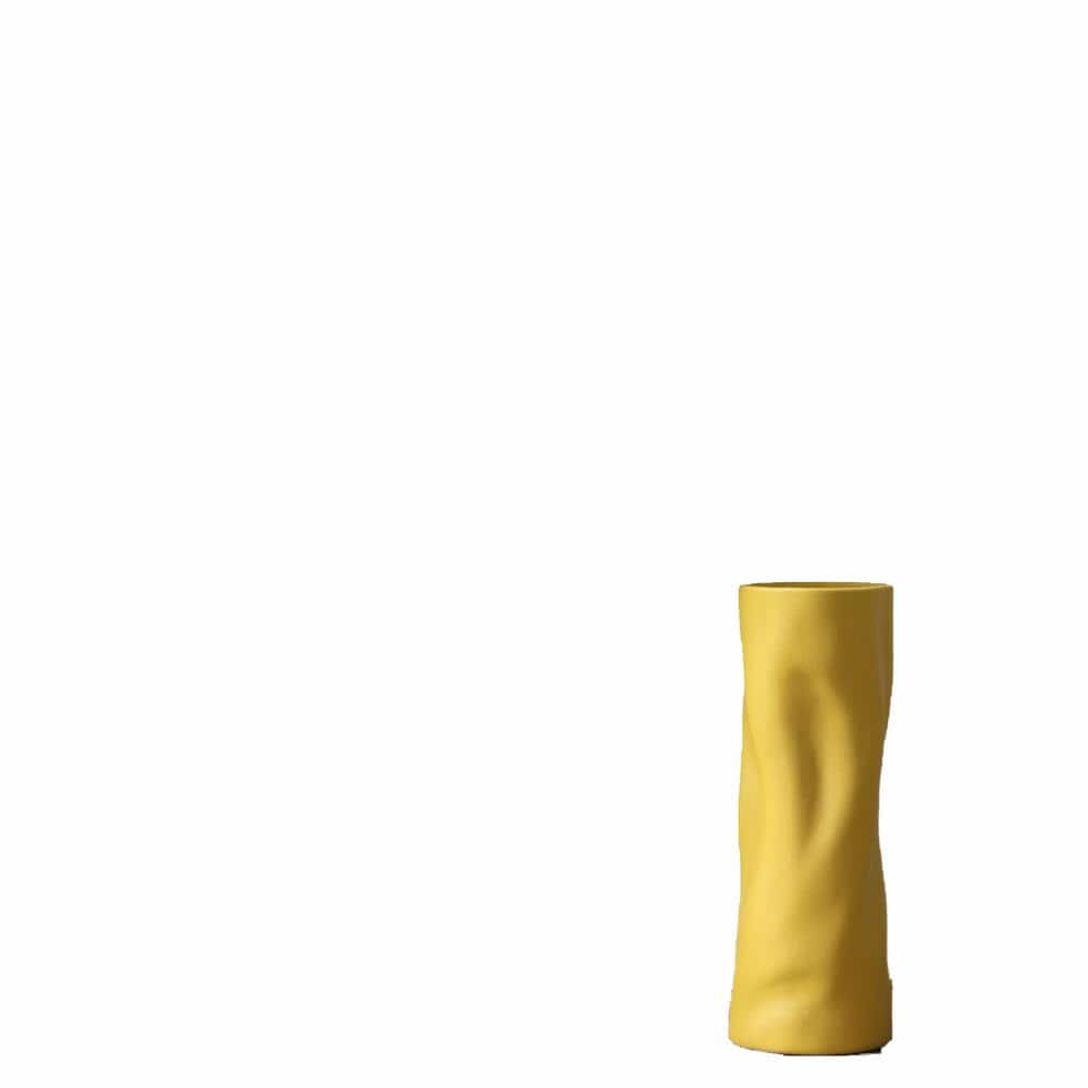 Modern Farmhouse Decor Yellow Ceramic Vase (Set of 2), 10.7 in. and 9 ...