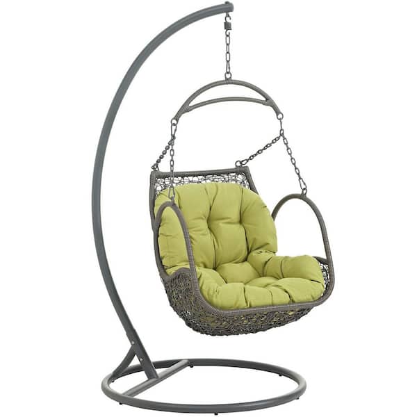MODWAY Arbor Wicker Rattan Outdoor Patio Porch Lounge Hanging Swing ...