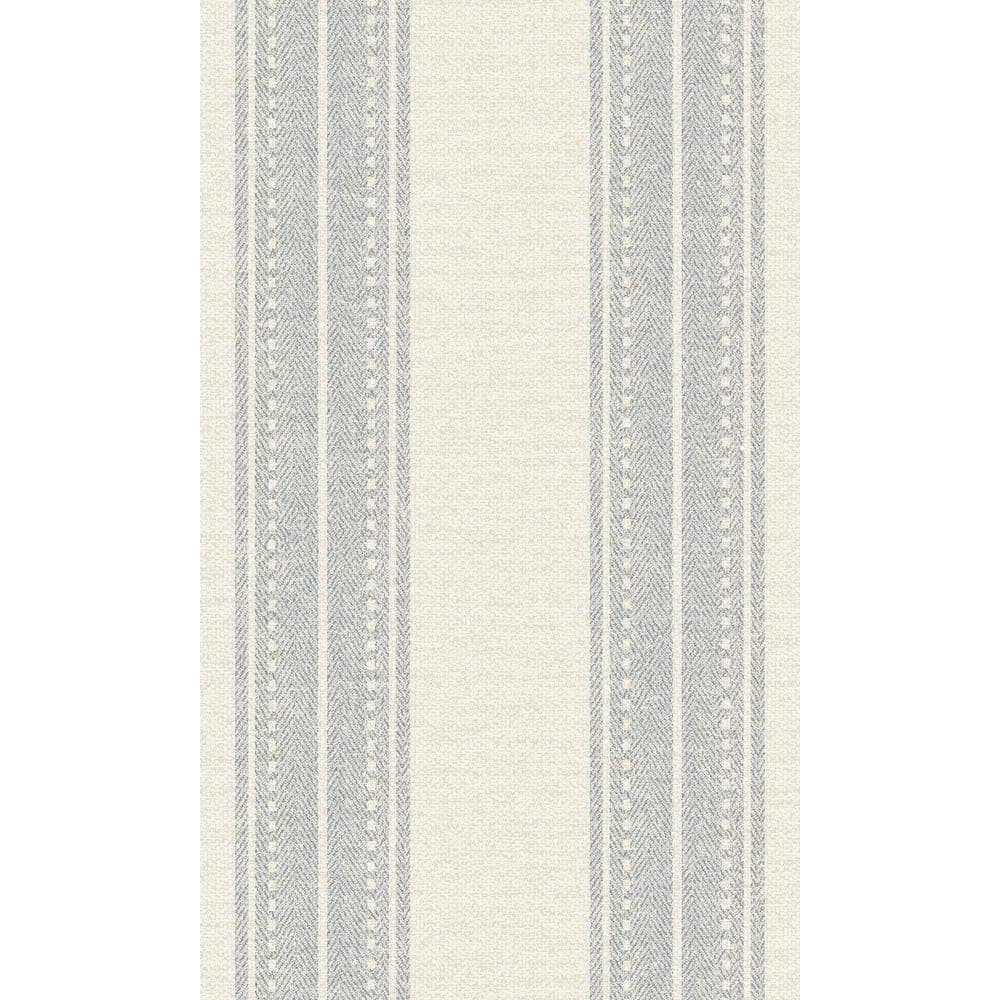 Walls Republic Blue Woven Fabric Inspired Stripes Printed Non-Woven ...