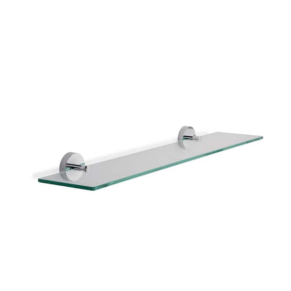 Croydex Pendle 5.3x24.3x2.1 in. Flexi-Fix Glass Bathroom Shelf in ...