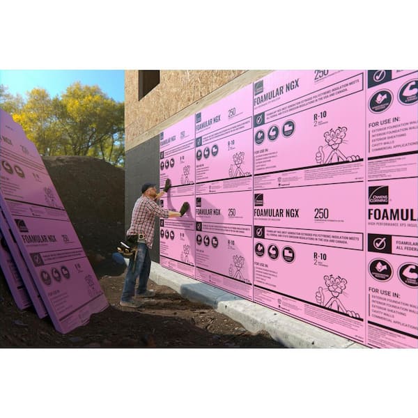Owens Corning FOAMULAR NGX F-250 2 in. x 48 in. x 8 ft. T&G R-10 XPS ...