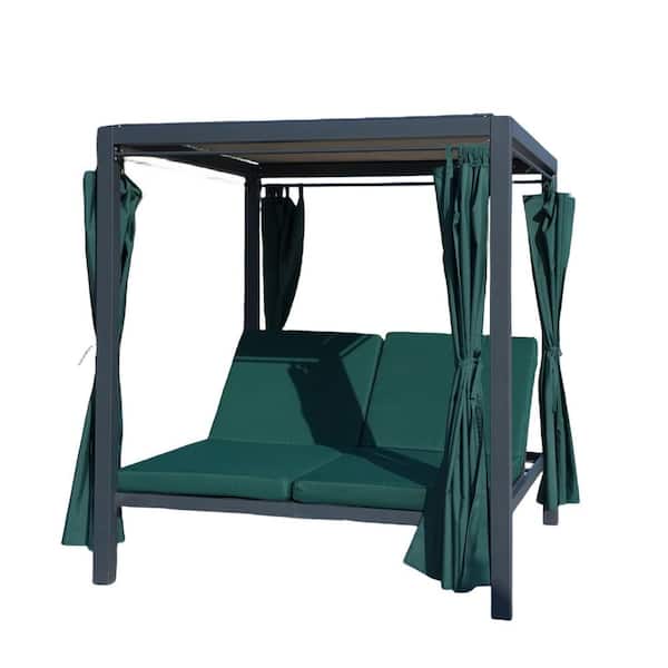 DIRECT WICKER Portal 1 of Piece Iron Metal Outdoor Loveseat Day Bed ...