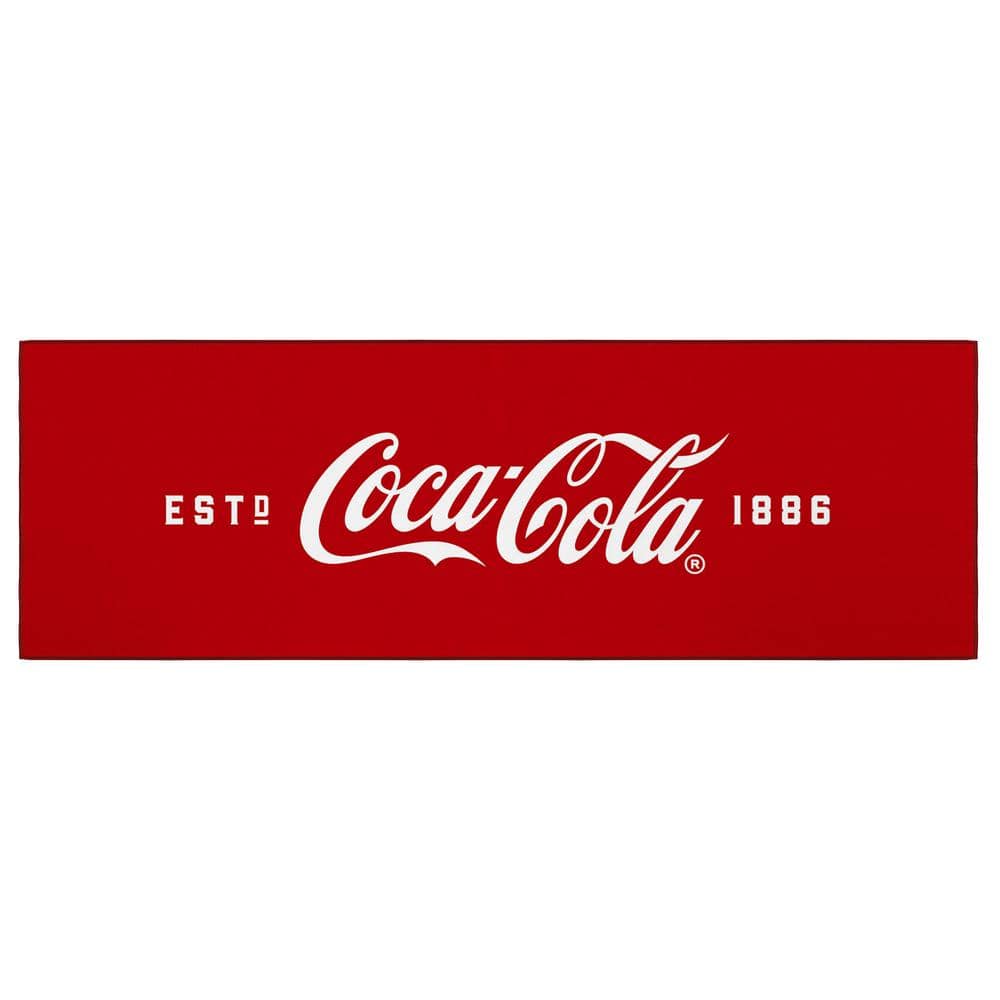 Ottomanson Red 2 ft. x 5 ft. For Man Cave Bedroom Kitchen Coca-Cola ...