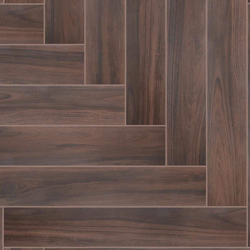 Merola Tile Mt Royale Walnut 6 in. x 35-1/2 in. Porcelain Floor and ...