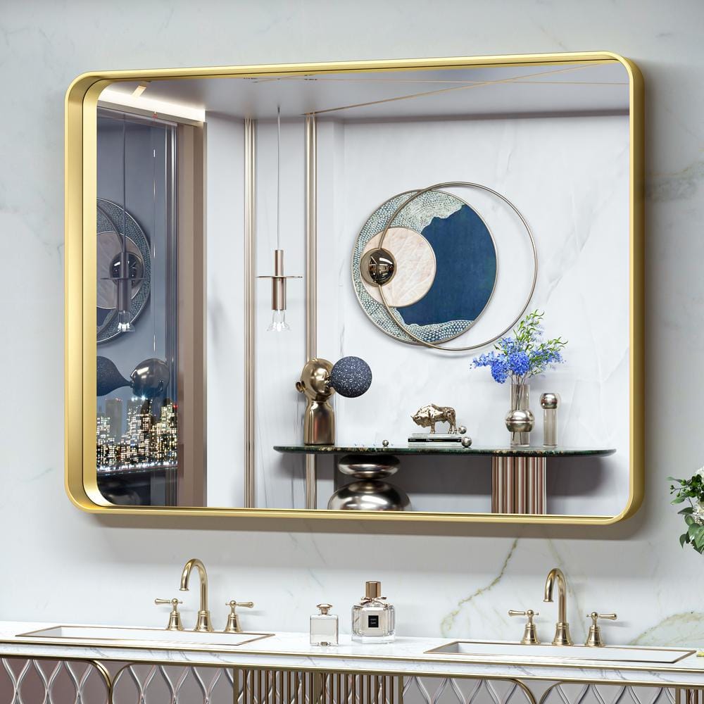 TETOTE 48 in. W x 36 in. H Rectangular Aluminum Framed Wall Mount ...