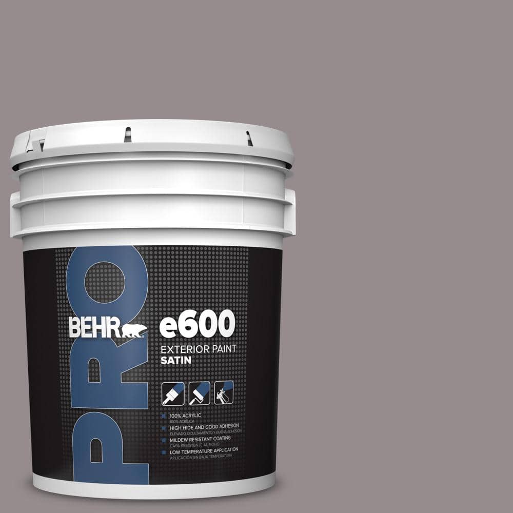 BEHR PRO 5 gal. #T18-03 Graylac Satin Exterior Paint PR64305 - The Home ...