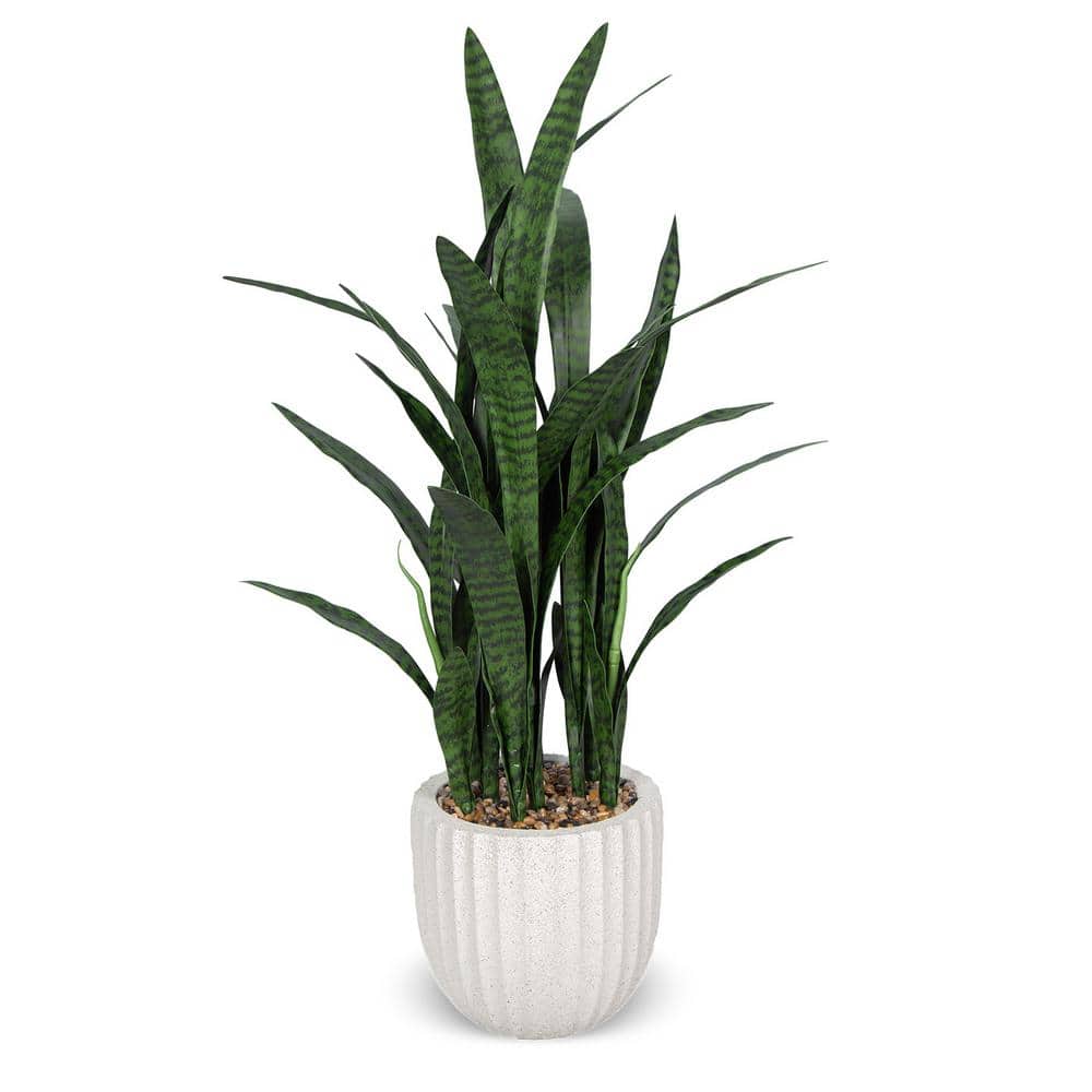 LE PRESENT IMPORTATEURS Botanical 4.9 ft. Artificial Sansevieria in Pot ...