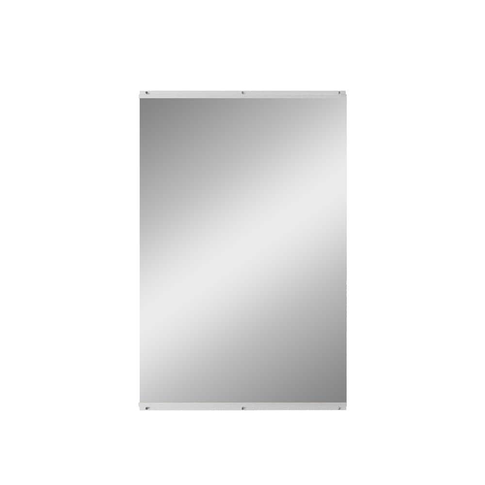 HOMEIBRO Polished 30 in. W x 60 in. Modern Rectangular Tempered Glass ...
