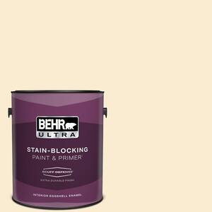 BEHR ULTRA 5 gal. #OR-W04 Nice Cream Extra Durable Satin Enamel ...