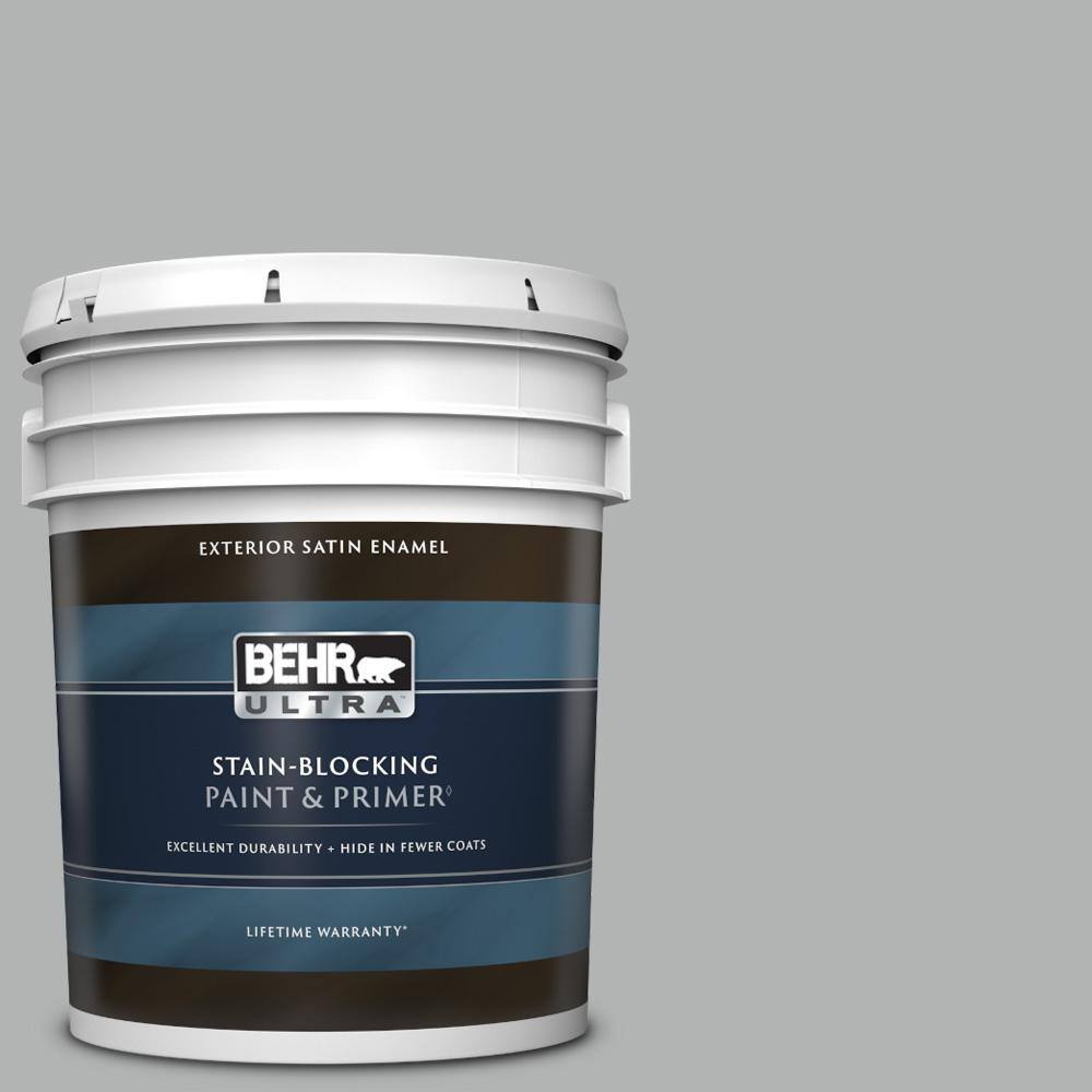 BEHR ULTRA 5 gal. #PPU26-08 Silverstone Satin Enamel Exterior Paint ...