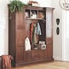 Home Decorators Collection Royce Walnut Brown 79.25 in. Hall Tree ...