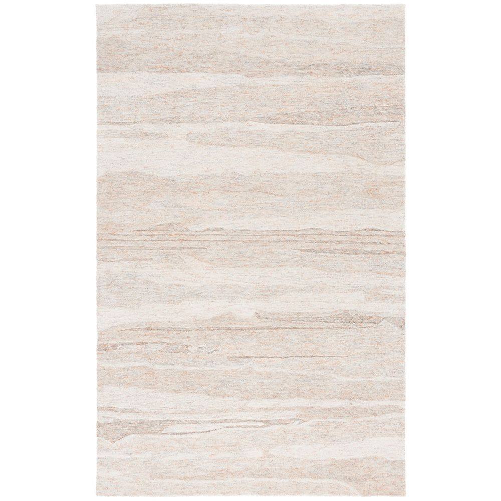 SAFAVIEH Ebony 4 ft. x 6 ft. Gray/Rust Abstract Striped Area Rug ...