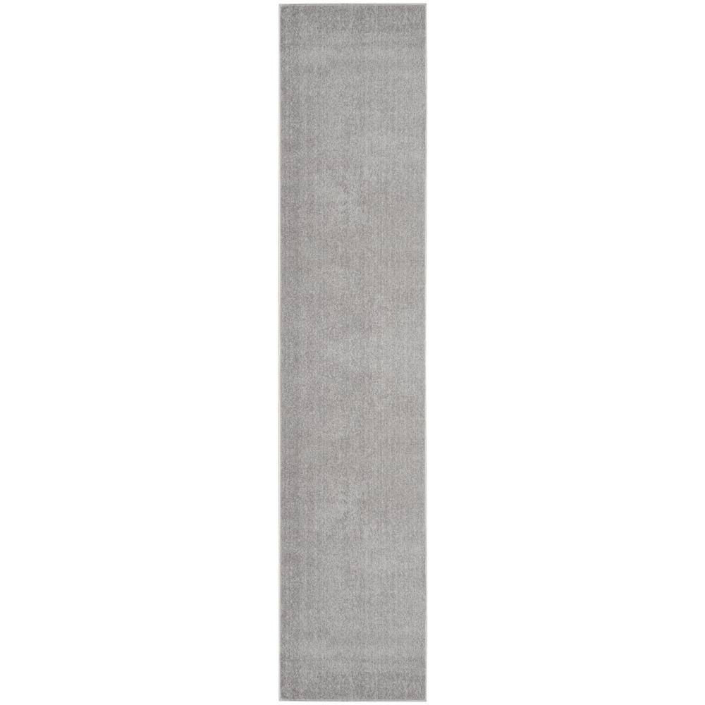 Nourison Essentials 2 ft. x 16 ft. Silver Grey Solid Contemporary ...