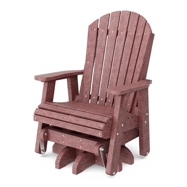 Wildridge Heritage 1-Person Cherrywood HDPE Plastic Outdoor Swivel ...