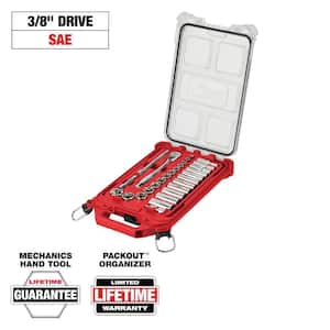 Milwaukee 1/2 in. Drive SAE/Metric Ratchet and Socket Mechanics Tool Set with PACKOUT Case (47 ...