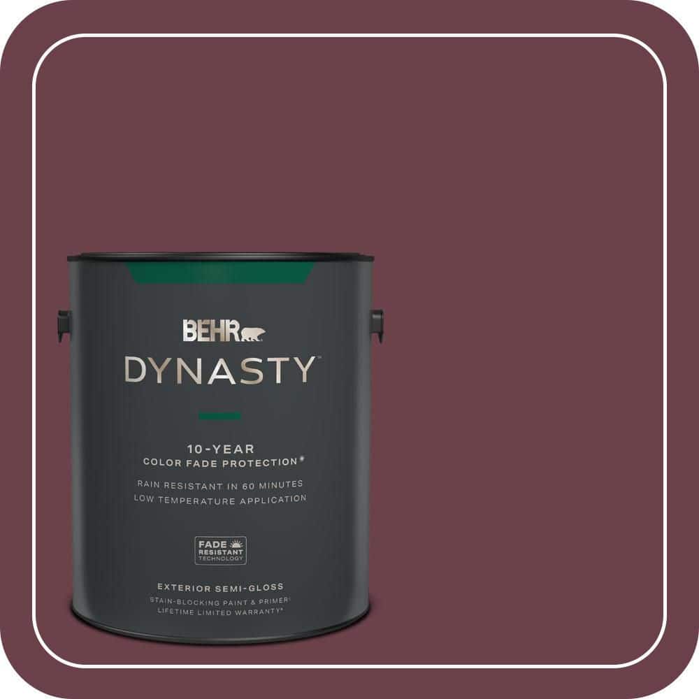 BEHR DYNASTY 1 gal. #110D-7 Vin Rouge Semi-Gloss Exterior Stain ...