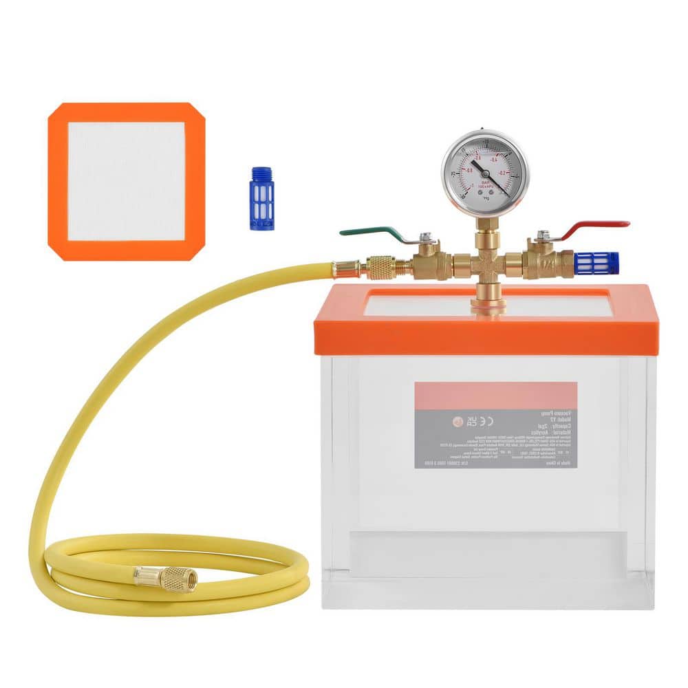 SKYSHALO 2 Gal. Vacuum Chamber, Upgraded Multipurpose Acrylic Vacuum ...