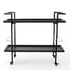 Noble House Gerard Dark Walnut Bar Cart 16569 - The Home Depot