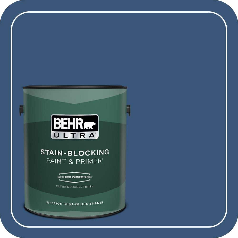 BEHR ULTRA 1 gal. #590D-7 Star Spangled Extra Durable Semi-Gloss Enamel ...