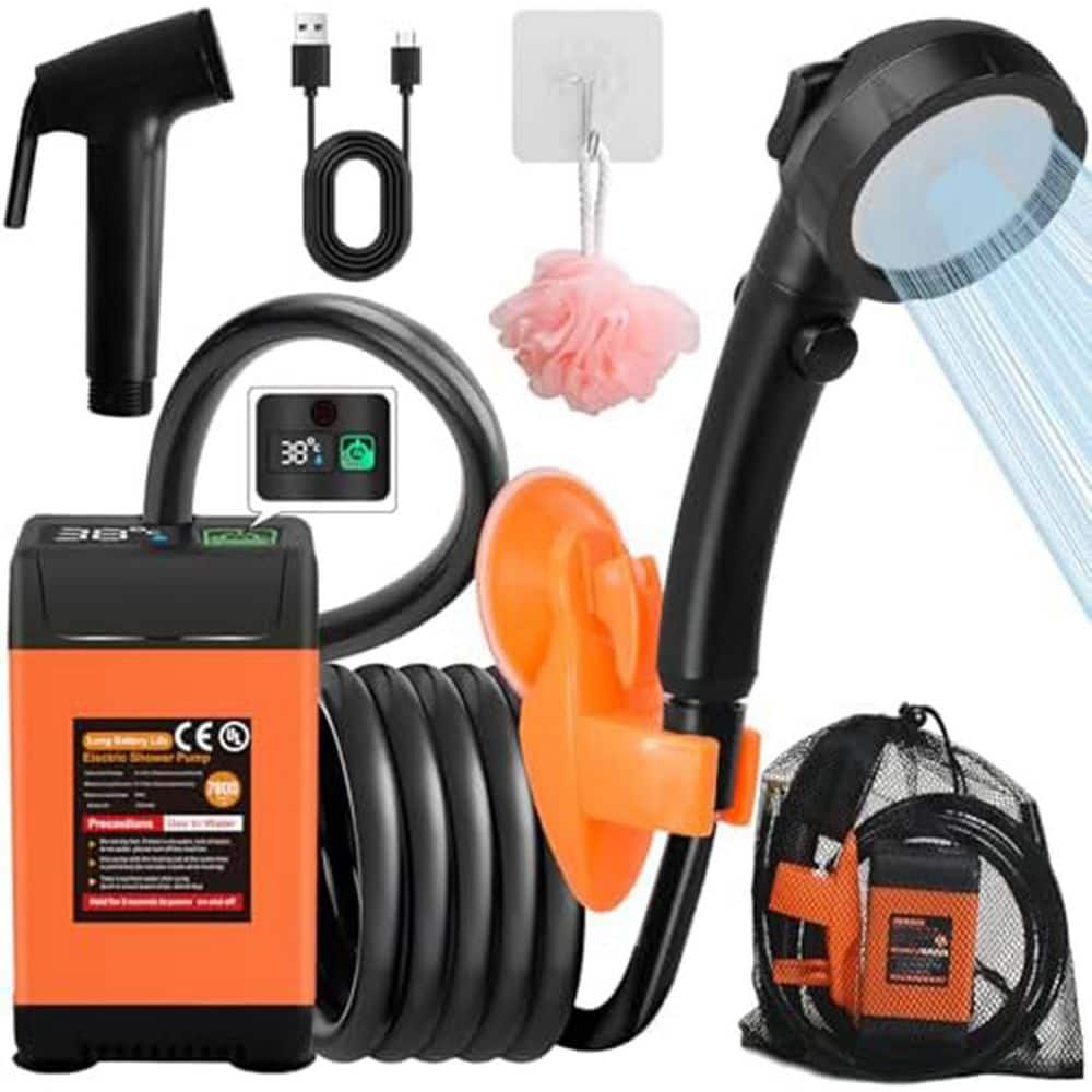 Phewnyzo Portable Camping Shower Outdoor Shower with Digital Display ...